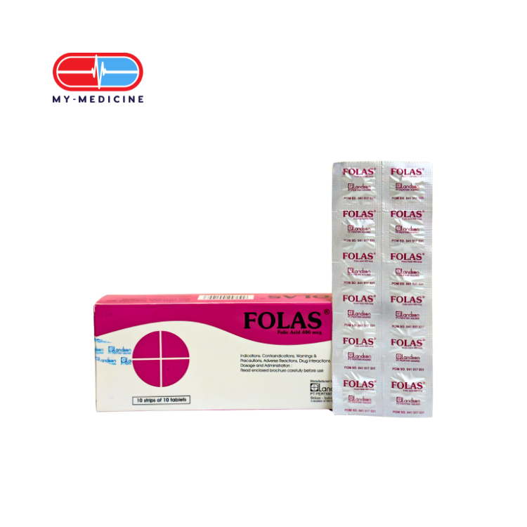 FOLAS (Folic acid 400mcg) Tablet | My-Medicine: Myanmar Online Pharmacy ...